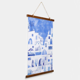 Santorini Hanging Tapestry | Zazzle
