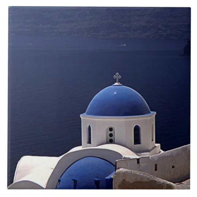 Santorini Island Greece Ceramic Tile | Zazzle