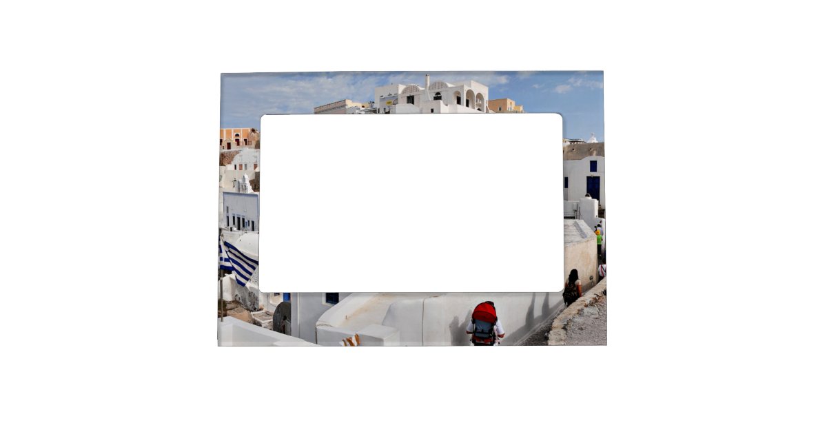 Santorini Island (Thira), Greece Magnetic Photo Frame | Zazzle