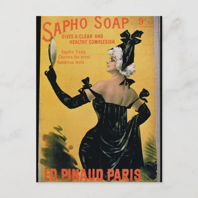 'Sapho Soap - Gives a Clear and Healthy Complexion Postcard | Zazzle