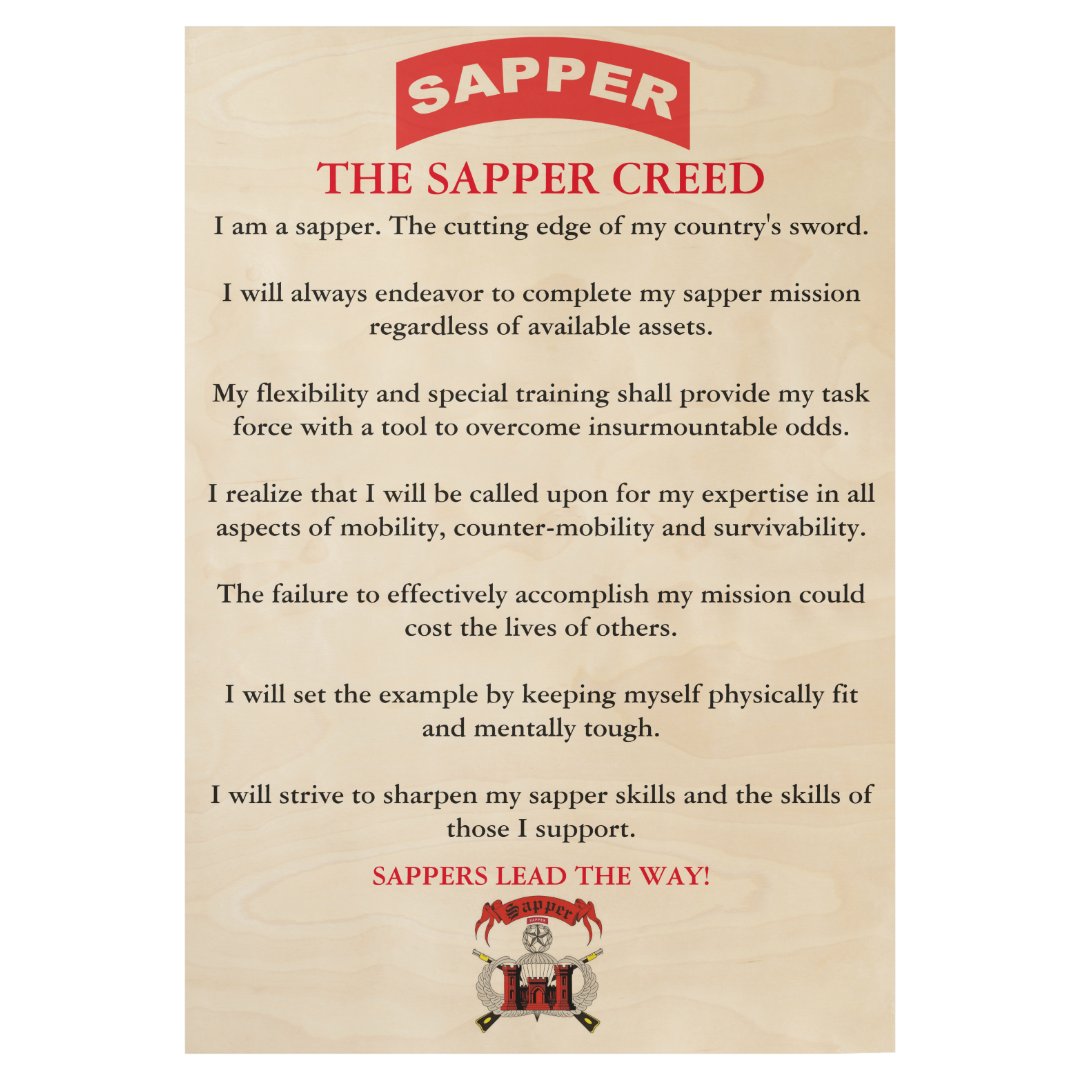 Sapper Creed Wood Poster | Zazzle
