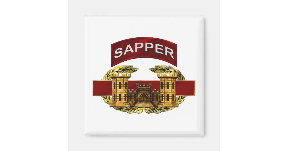 Sapper Tab w/ Combat Engineer Badge Magnet | Zazzle