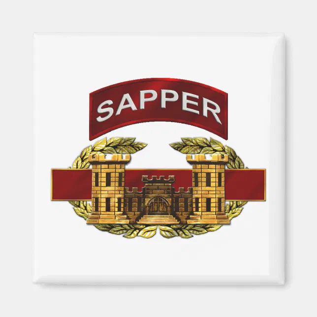Sapper Tab w/ Combat Engineer Badge Magnet | Zazzle