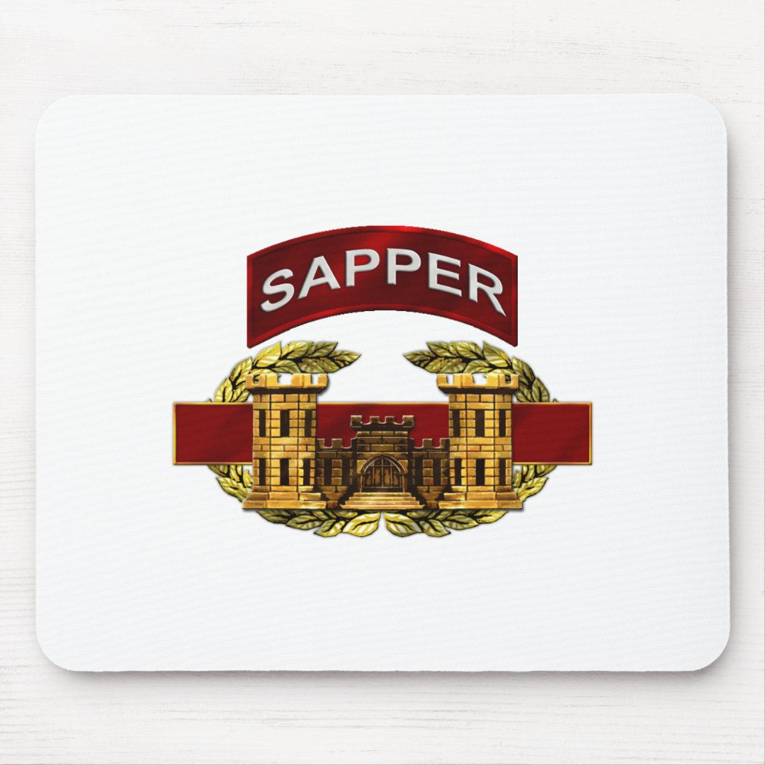 Sapper Tab w/ Combat Engineer Badge Mouse Pad | Zazzle