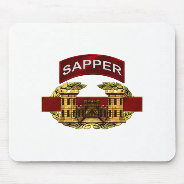 Sapper Tab w/ Combat Engineer Badge Mouse Pad | Zazzle