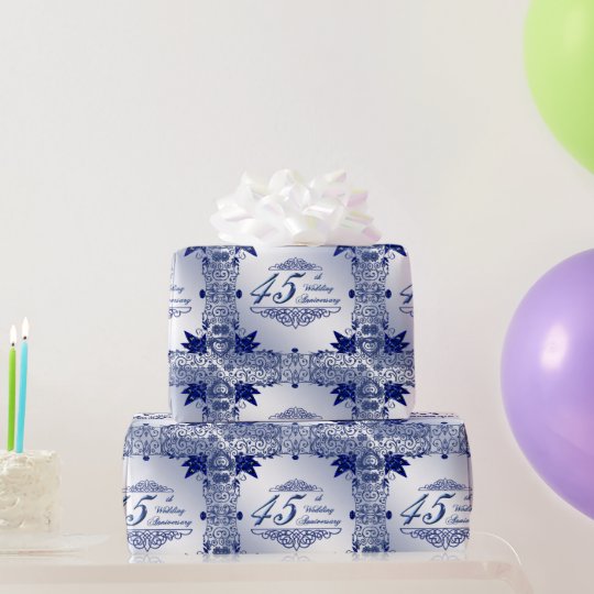 Sapphire 45th Wedding Anniversary Wrapper Paper | Zazzle.com