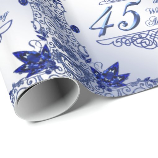 Sapphire 45th Wedding Anniversary Wrapper Paper | Zazzle