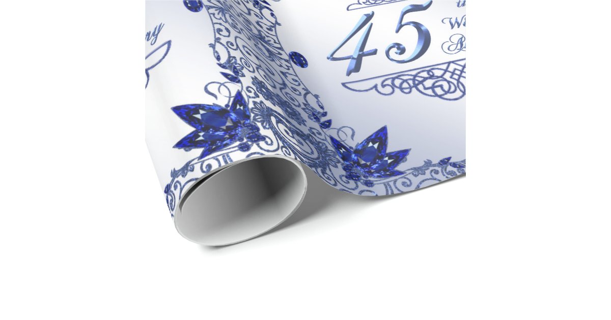 Sapphire 45th Wedding Anniversary Wrapper Paper | Zazzle.com