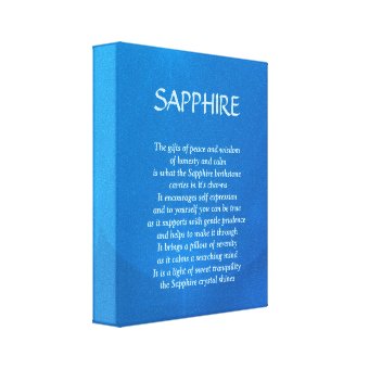 Sapphire birthstone - September poem art canvas | Zazzle