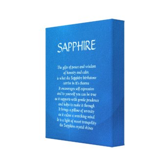 Sapphire birthstone - September poem art canvas | Zazzle