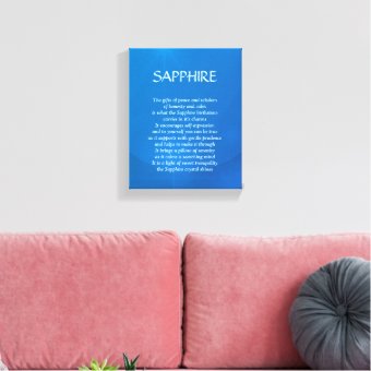 Sapphire birthstone - September poem art canvas | Zazzle