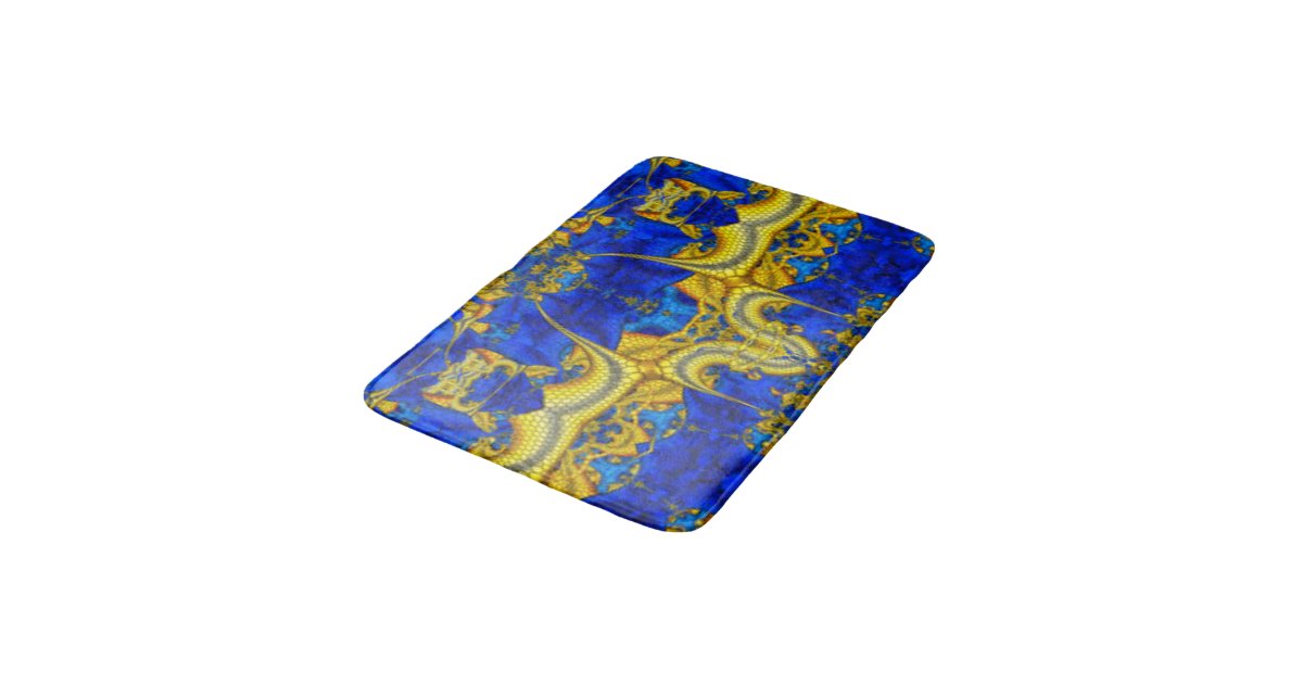 Sapphire Blue Avatar Serpentine Bath Mat | Zazzle