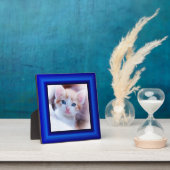 Sapphire Blue Faux Frame Square Photo Border | Zazzle