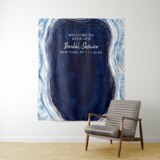 Sapphire Blue Geode Shower Photo Prop Backdrop | Zazzle