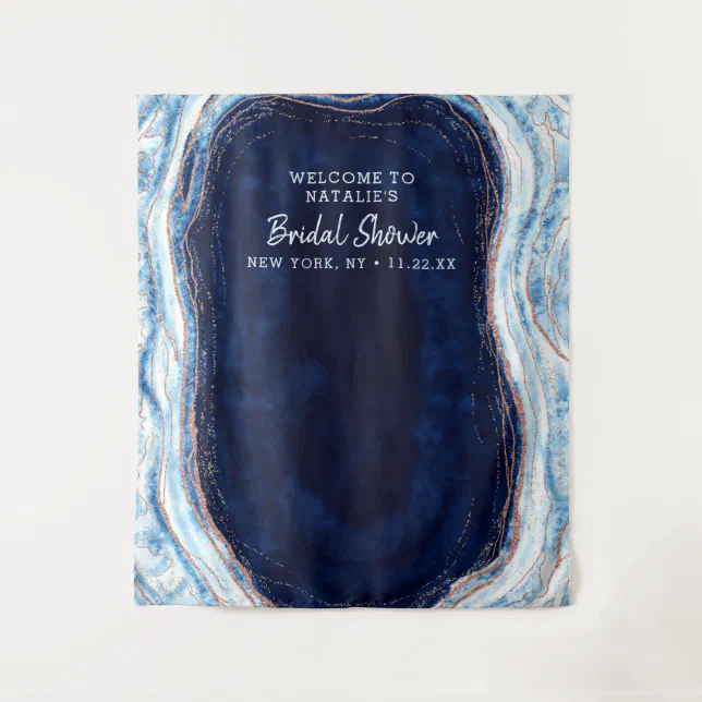 Sapphire Blue Geode Shower Photo Prop Backdrop | Zazzle