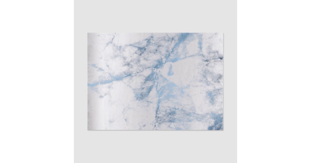 Sapphire Blue Gray Silver Marble Metallic Abstract Tissue Paper | Zazzle