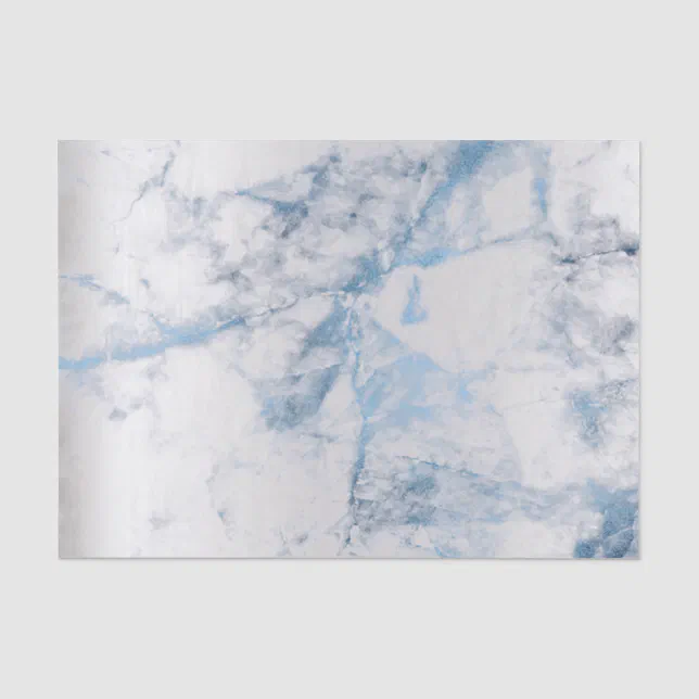 Sapphire Blue Gray Silver Marble Metallic Abstract Tissue Paper | Zazzle