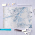 Sapphire Blue Gray Silver Marble Metallic Abstract Tissue Paper | Zazzle