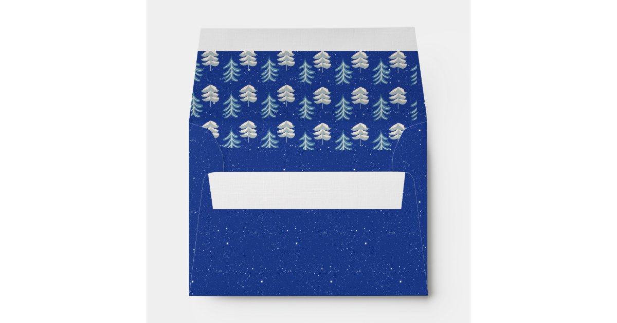 Sapphire Blue Starry Night Sparkles Holly Envelope | Zazzle