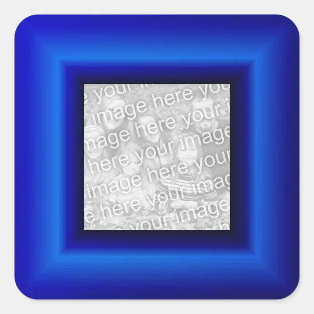 Sapphire Border Square Sticker | Zazzle