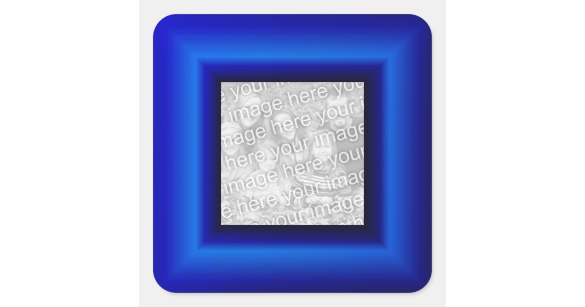 Sapphire Border Square Sticker | Zazzle