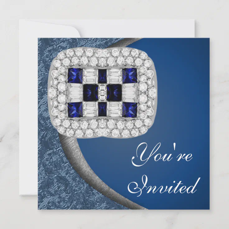 Sapphire Diamonds Party Invitation | Zazzle