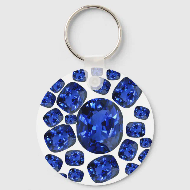Sapphire Gems Birthstone gifts by sharles Keychain | Zazzle