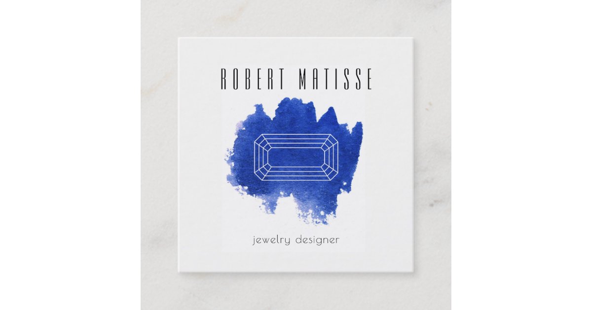 Sapphire Gemstone Square Business Card | Zazzle