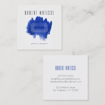 Sapphire Gemstone Square Business Card | Zazzle
