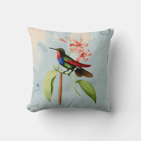 Sapphire Hummingbird Watercolor Throw Pillow | Zazzle.com