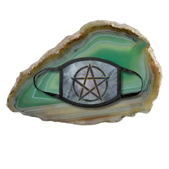 Sapphire Pentagram: The Portal to Divine Wisdom Face Mask | Zazzle