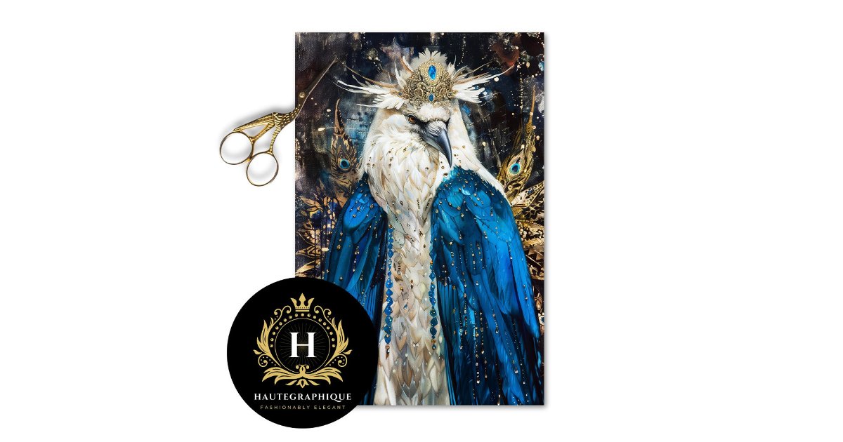 Sapphire Raven Royalty Decoupage Tissue Paper | Zazzle