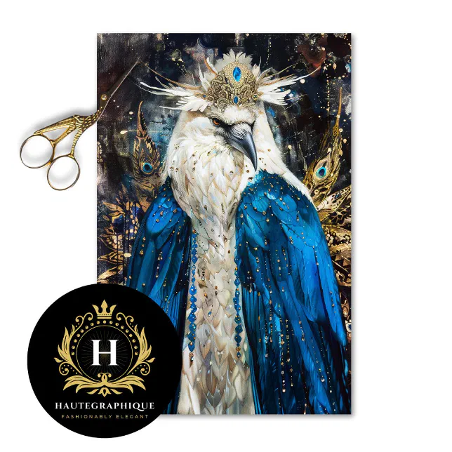 Sapphire Raven Royalty Decoupage Tissue Paper | Zazzle
