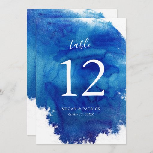 Sapphire Tide Wedding Table Numbers Guest Names | Zazzle