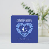 Sapphire wedding heart 45 years party invite | Zazzle