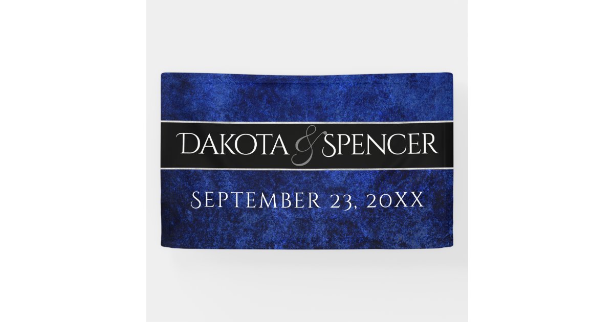 Sapphire Wedding Royal Cobalt Blue Party Modern Banner | Zazzle.com