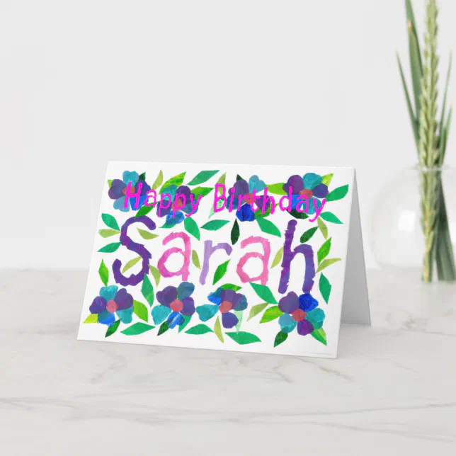 'Sarah' Birthday Card | Zazzle