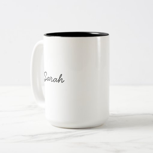 Sarah Black 15 oz Two-Tone Mug | Zazzle
