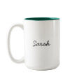 Sarah Black 15 oz Two-Tone Mug | Zazzle