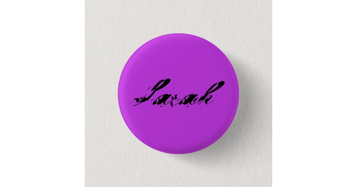 Sarah from Orphan Black distressed cursive font Button | Zazzle