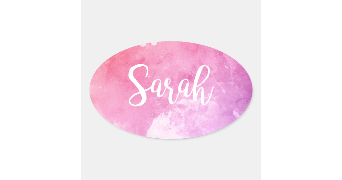 Sarah Name Oval Sticker | Zazzle