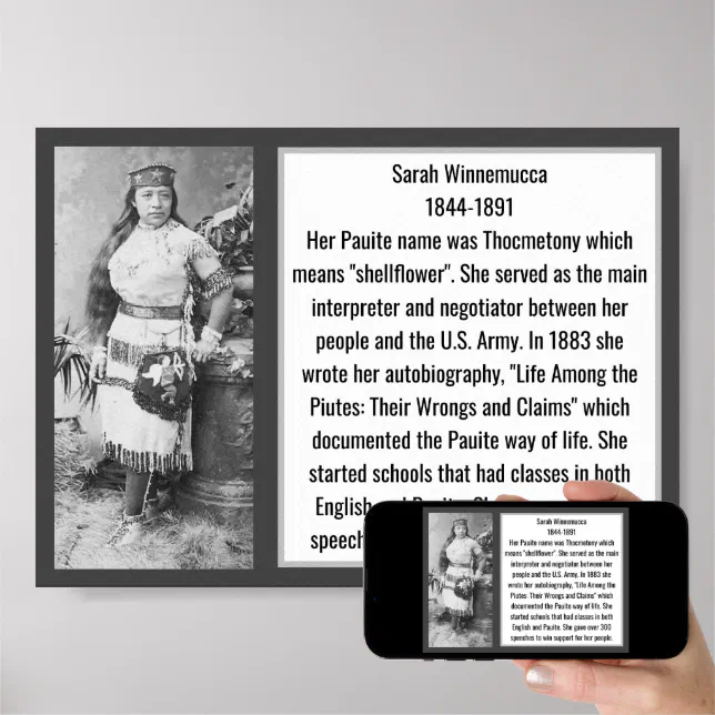 Sarah Winnemucca Native American Author Leader Poster | Zazzle
