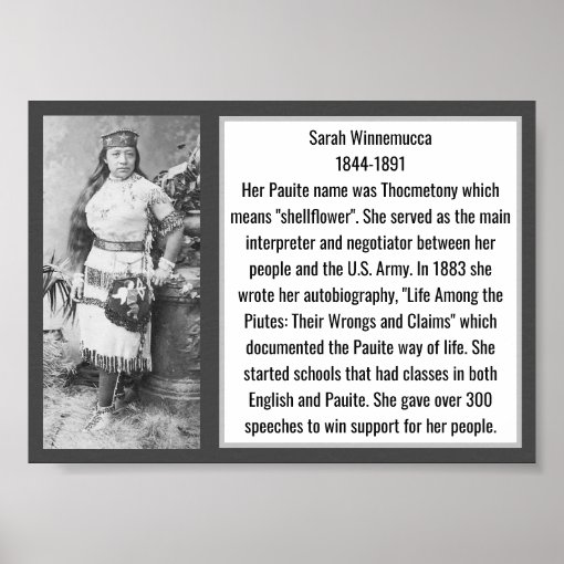 Sarah Winnemucca Native American Author Leader Poster | Zazzle
