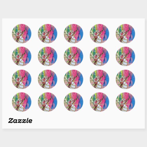 Saraswati Classic Round Sticker | Zazzle