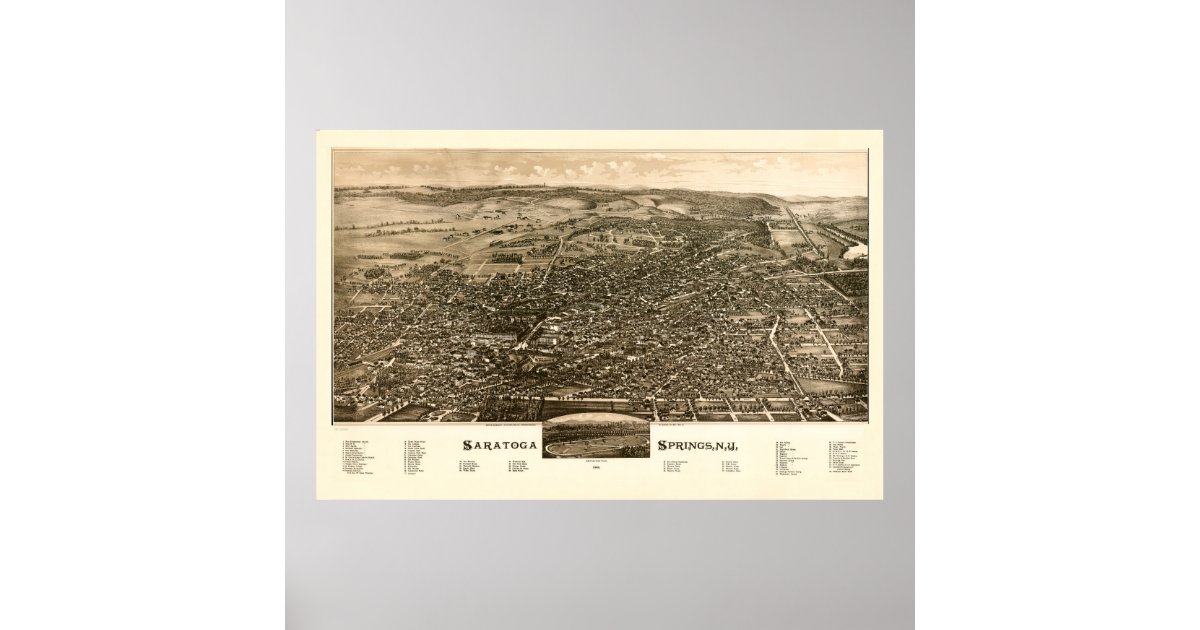 Saratoga Springs, New York (1888) Poster | Zazzle