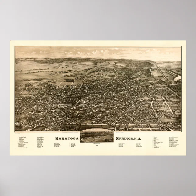 Saratoga Springs, New York (1888) Poster | Zazzle