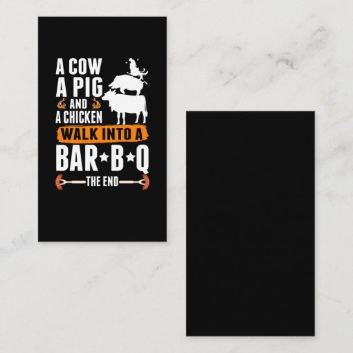 Sarcastic Barbecue Humor Meat Lover Grilling Funny Business Card | Zazzle