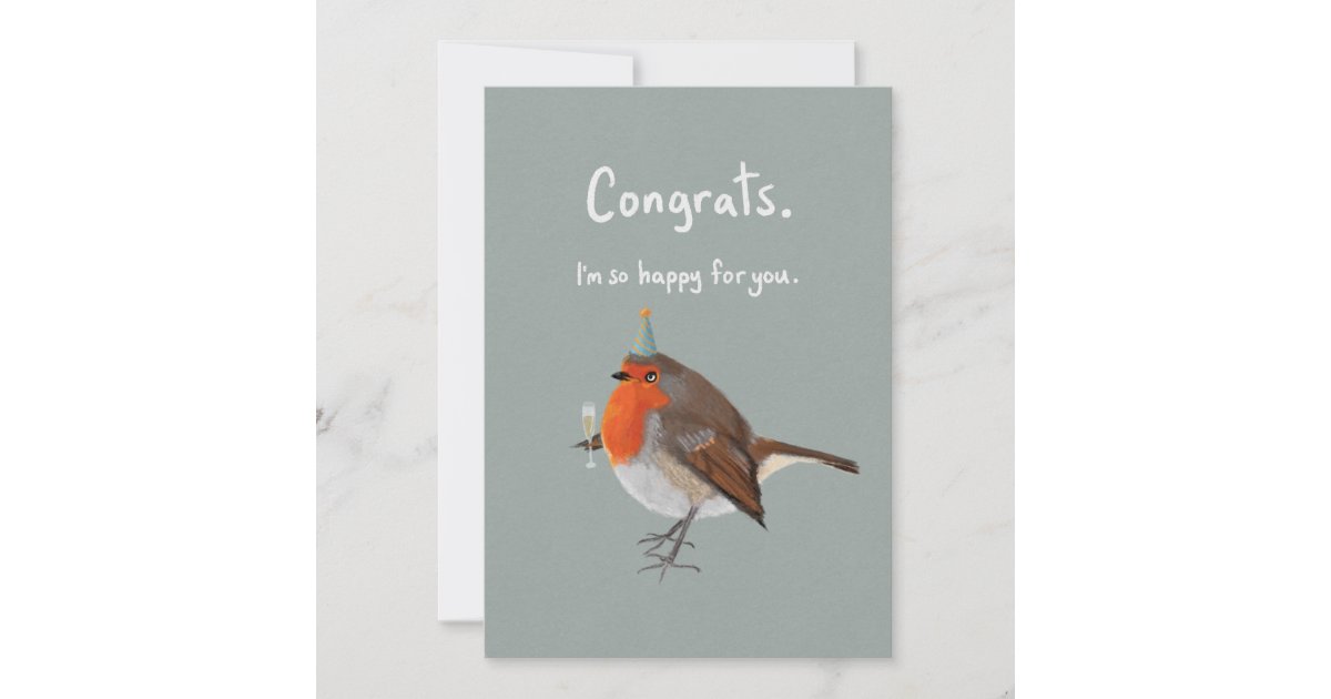 Sarcastic Bird Congratulations Card | Zazzle