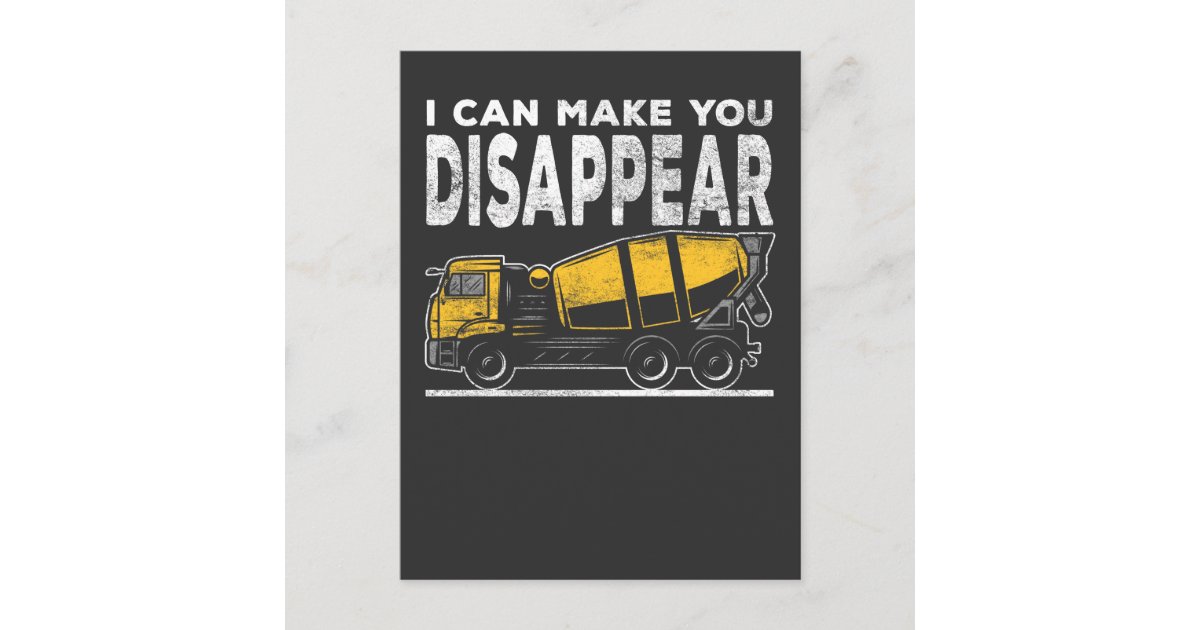 Sarcastic Construction Site Concrete Truck Driver Postcard | Zazzle