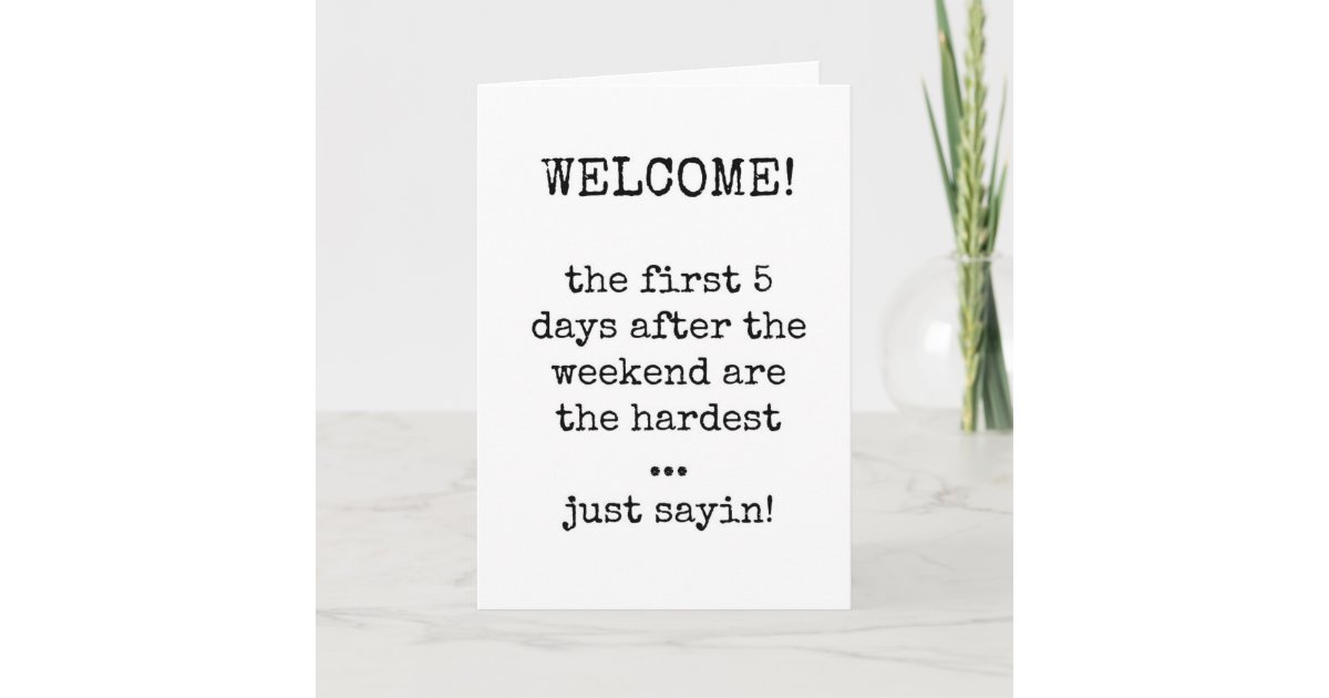 Sarcastic, Funny, New Employee Welcome Card | Zazzle